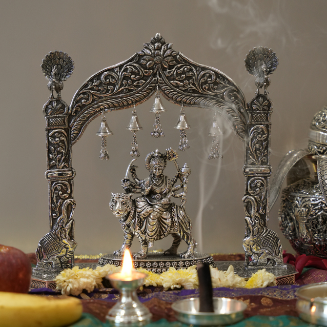 Pure Silver Pooja Items Online | Silver Pooja Thali, Diya & Idols ...